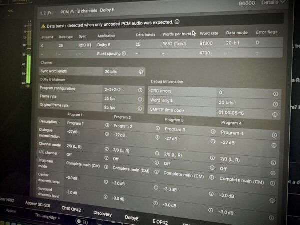 Bridge Technologies Add Dolby E monitoring to VB440